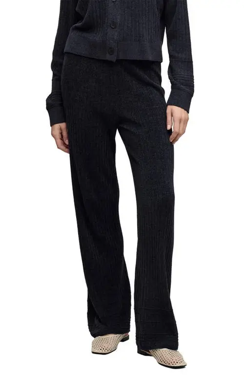 Barefoot Dreams Cozychic Ultra Lite Textured Hem Ribbed Pants - Black