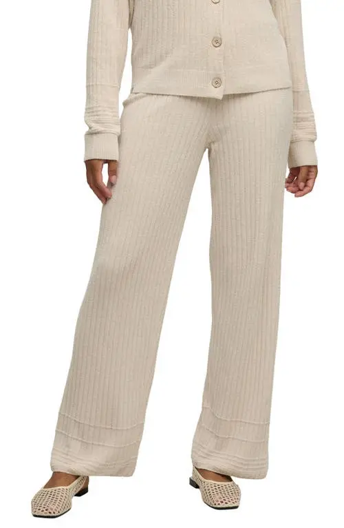 Barefoot Dreams Cozychic Ultra Lite Textured Hem Ribbed Pants - Stone
