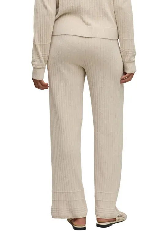 Barefoot Dreams Cozychic Ultra Lite Textured Hem Ribbed Pants - Stone