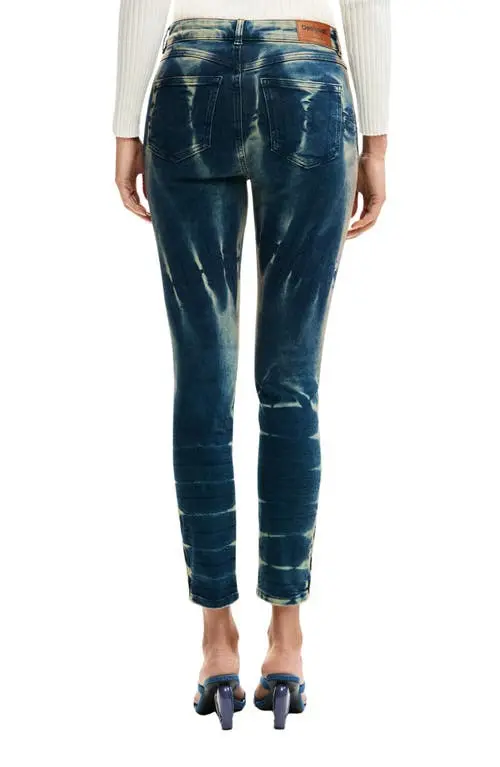 Desigual Low Rise Tie-dye Skinny Jeans - Blue