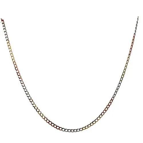 ANCONA JEWELRY 14k Tri-color Gold 3.2mm Curb Chain Necklace - Yellow