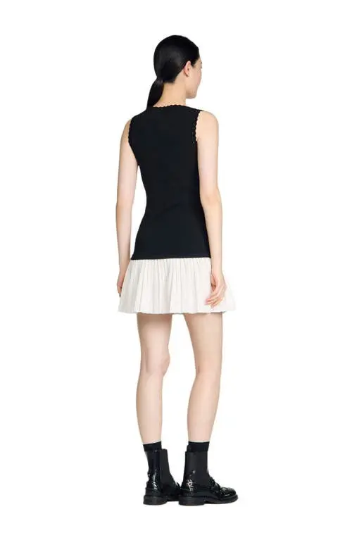 Sandro Two-tone Knit Dress