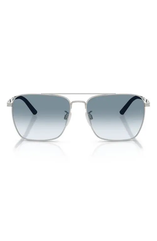 Oliver Spencer X Roger Federer R-15 56mm Polarized Sunglasses - Brushed Silver/sky Gradient