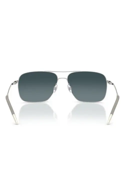 Oliver Spencer 58mm Polarized Gradient Aviator Sunglasses