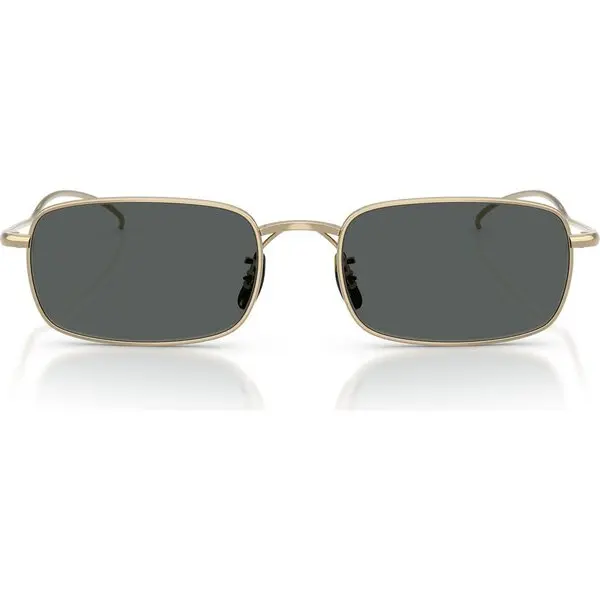 Oliver Spencer 53mm Polarized Rectangle Sunglasses - Gold/midnight Express Polar