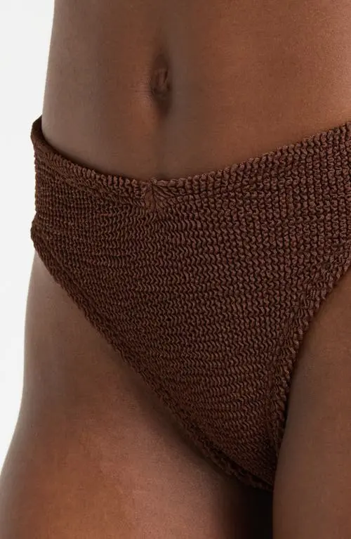 Hunza G Angel Crinkle Two-piece Swimsuit - Metallic Chocolate
