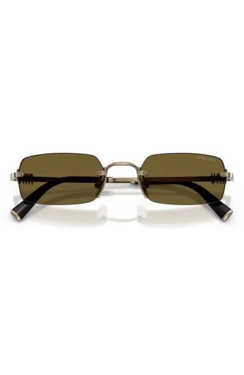 Miu Miu Rectangular Sunglasses - Old Gold/dark Brown