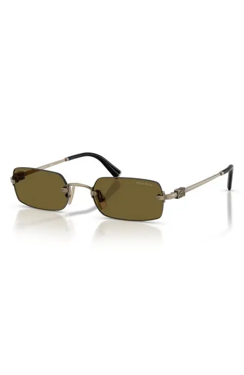 Miu Miu Rectangular Sunglasses - Old Gold/dark Brown