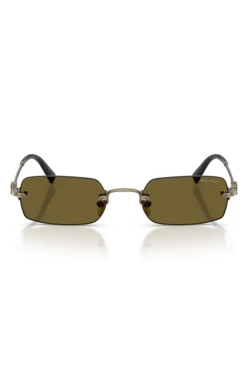 Miu Miu Rectangular Sunglasses - Old Gold/dark Brown
