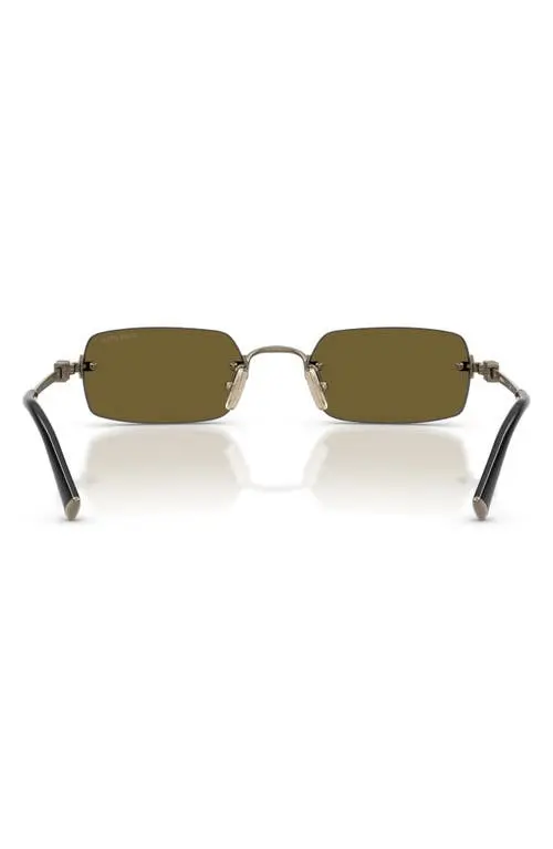 Miu Miu Rectangular Sunglasses - Old Gold/dark Brown