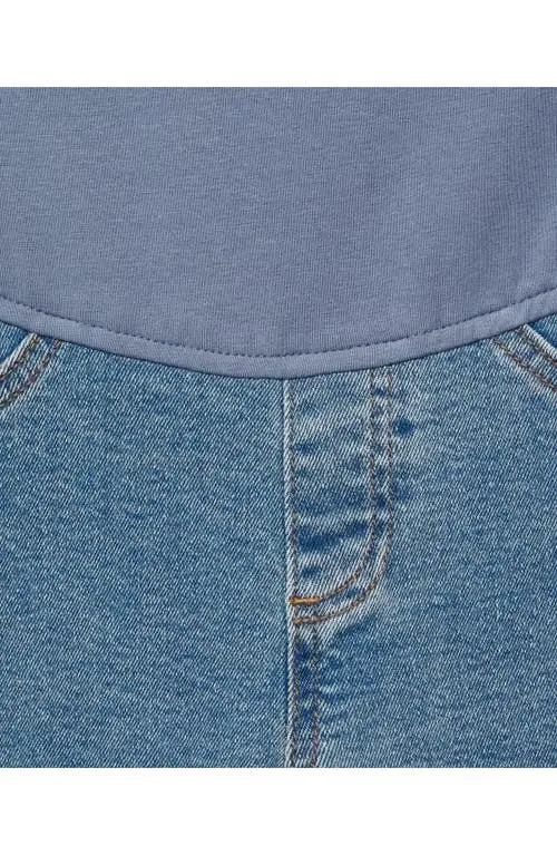 Mango Over The Bump Raw Hem Crop Flare Maternity Jeans