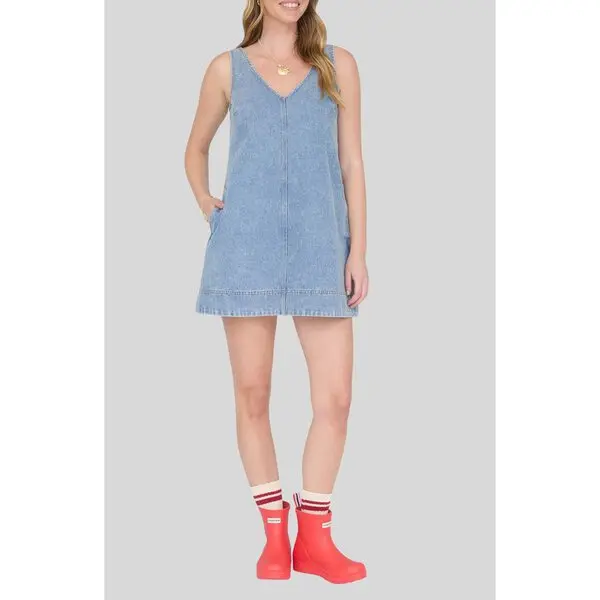 BLU PEPPER Sleeveless Denim Mini Dress