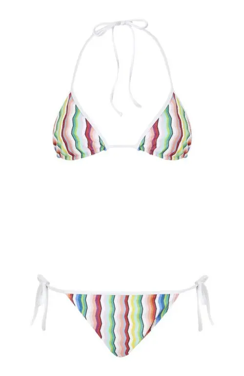 Missoni Zigzag Print Terry Cloth Triangle Bikini - Multicoloured
