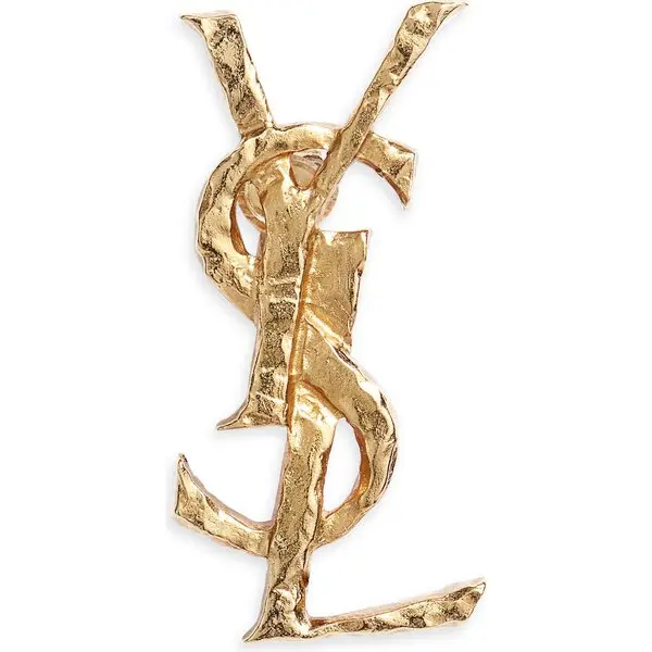 Saint Laurent Hammered Clip-on Earring - Brass Gold