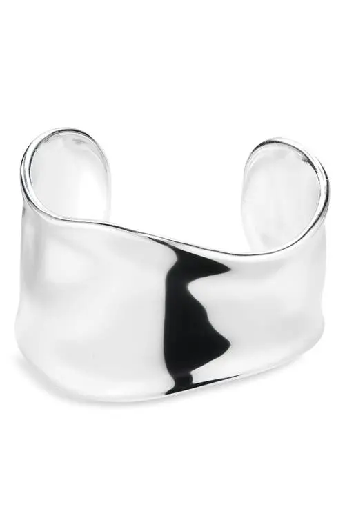 Madewell Wide Cuff Bracelet - Light Silver Ox