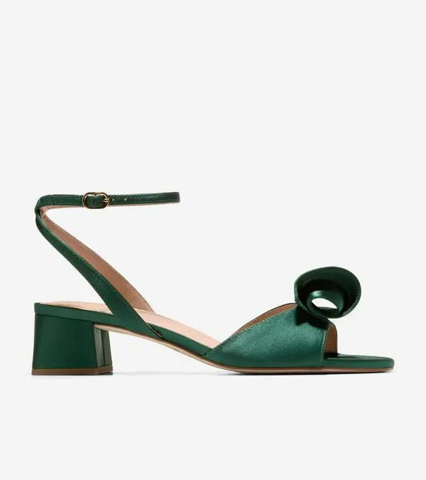 Cole Haan Florette Block Heel Sandals - Rainforest Satin