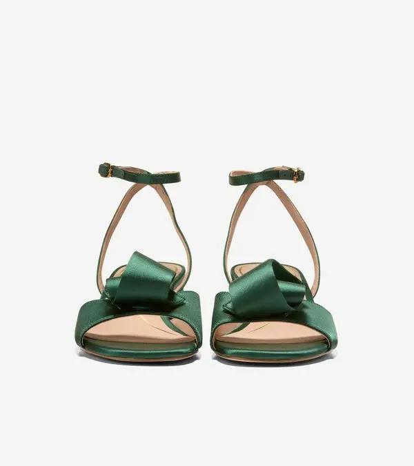 Cole Haan Florette Block Heel Sandals - Rainforest Satin