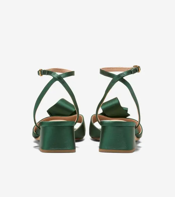 Cole Haan Florette Block Heel Sandals - Rainforest Satin