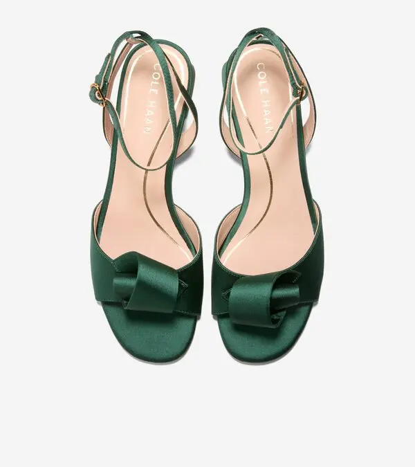 Cole Haan Florette Block Heel Sandals - Rainforest Satin