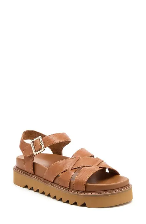 KELSI DAGGER BROOKLYN Kova Platform Sandal - Cookie Dough
