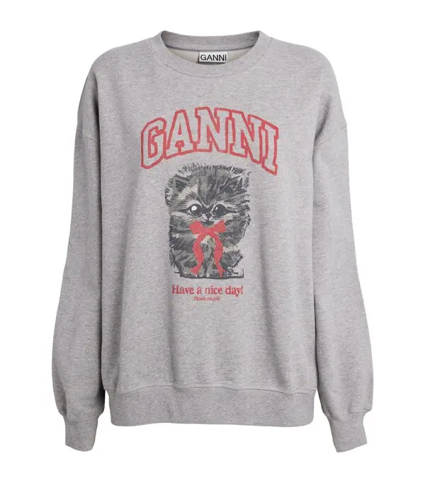 GANNI Organic Cotton Margot Kitty Sweatshirt