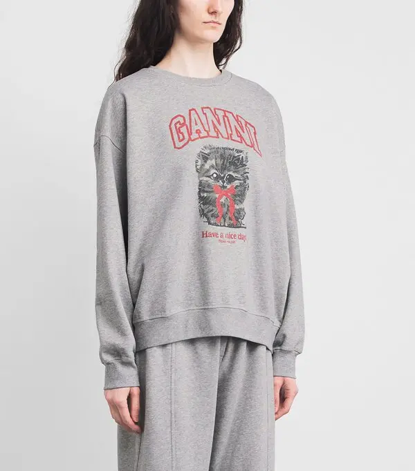 GANNI Organic Cotton Margot Kitty Sweatshirt