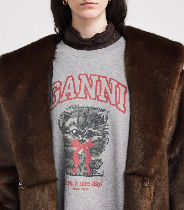 GANNI Organic Cotton Margot Kitty Sweatshirt