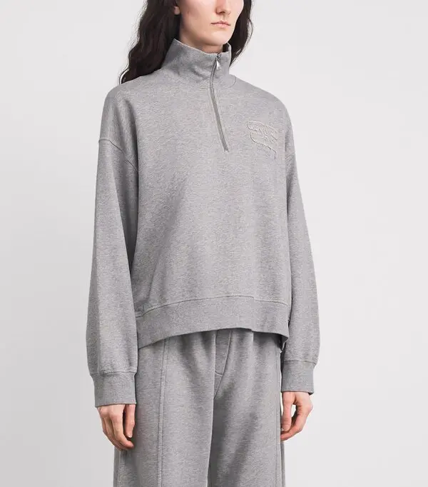 GANNI Organic Cotton Half-zip Sweatshirt