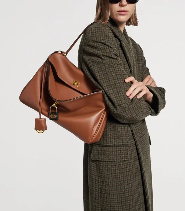 Balenciaga Medium Leather Rodeo Shoulder Bag - Brown