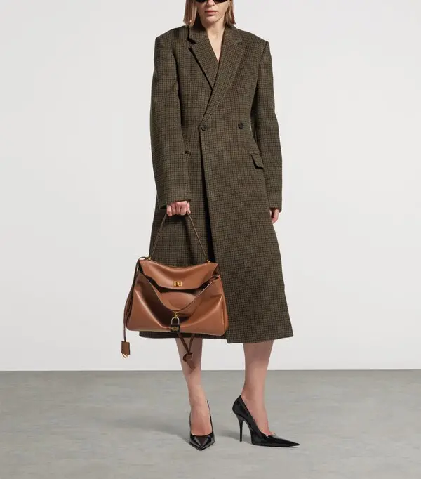 Balenciaga Medium Leather Rodeo Shoulder Bag - Brown