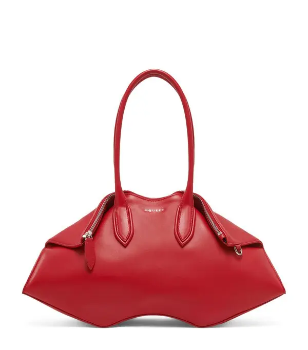 Alexander McQueen Leather Manta Shoulder Bag - Red