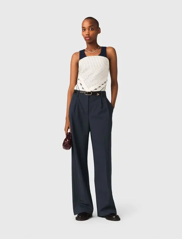 Maje Pinstriped Wide-leg Trousers
