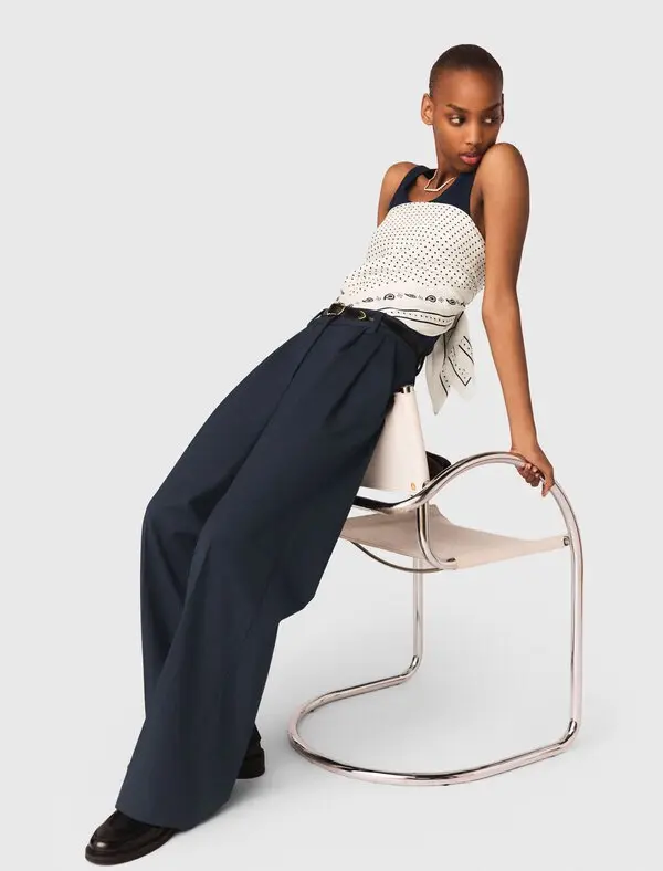 Maje Pinstriped Wide-leg Trousers