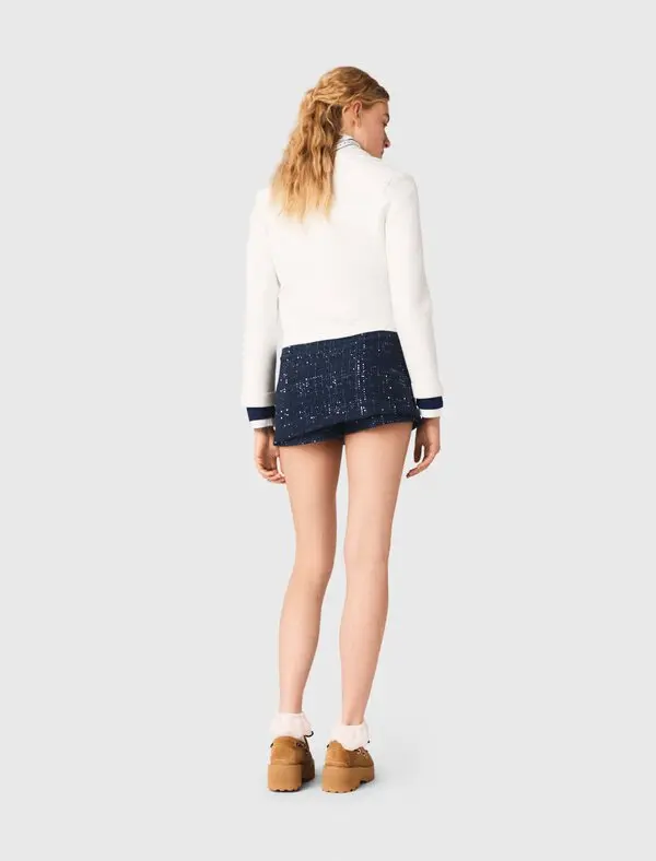 Maje Layered Effect Embellished Skort - Navy
