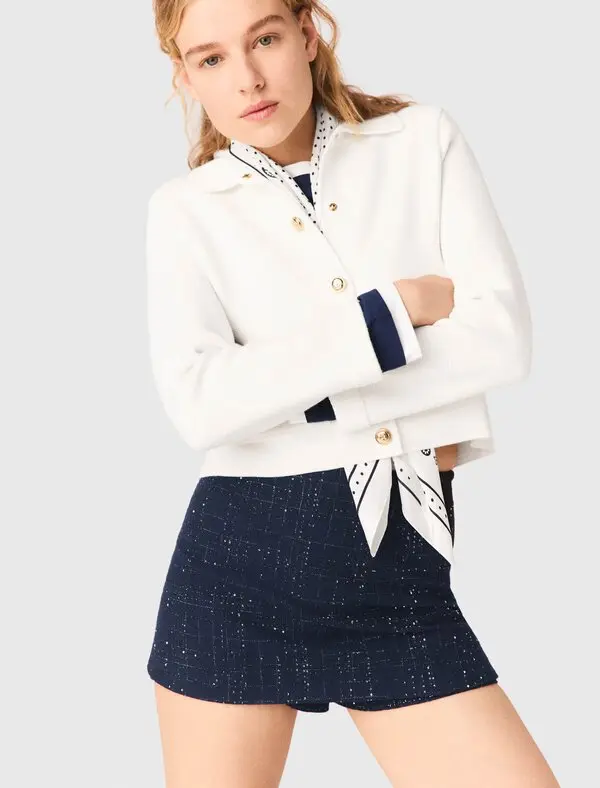 Maje Layered Effect Embellished Skort - Navy