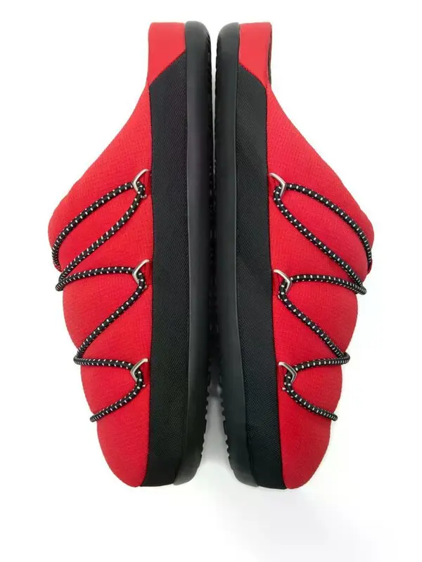 Moon Boot Quilted Lace-up Slippers - Red