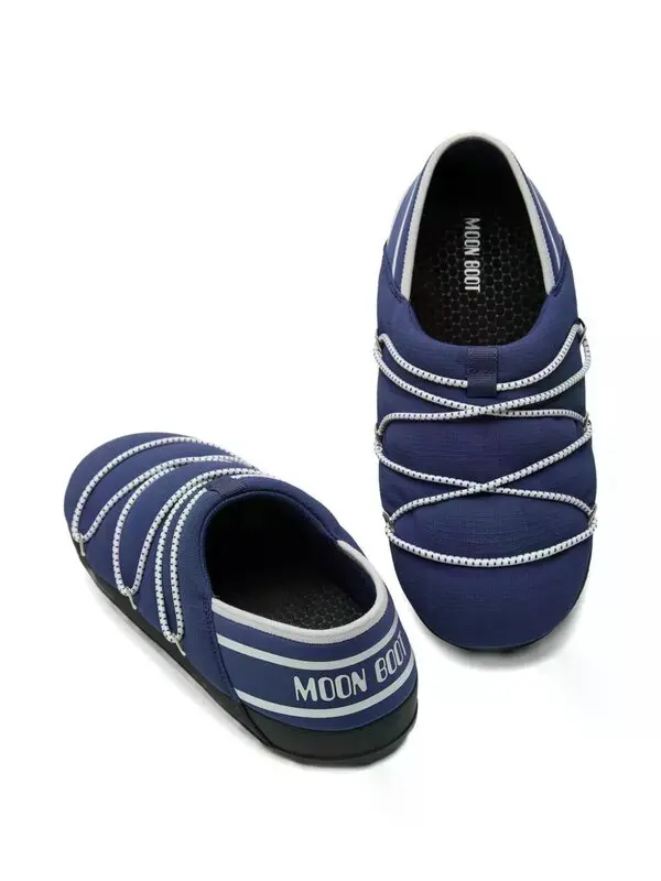 Moon Boot Logo-band Flat Slippers - Blue