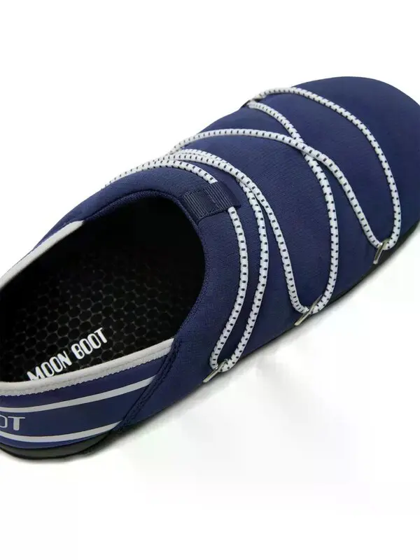 Moon Boot Logo-band Flat Slippers - Blue