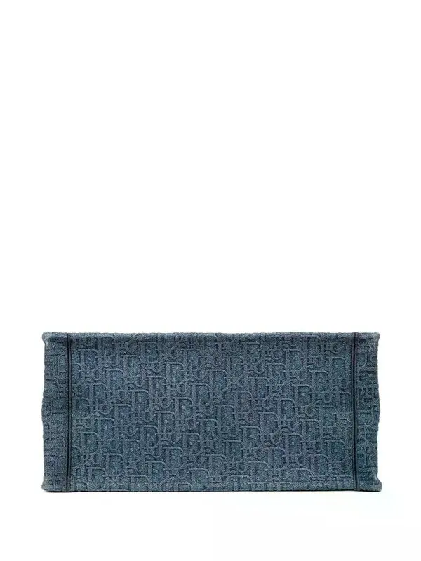 Dior 2019 Medium Oblique Denim Book Tote Bag - Blue