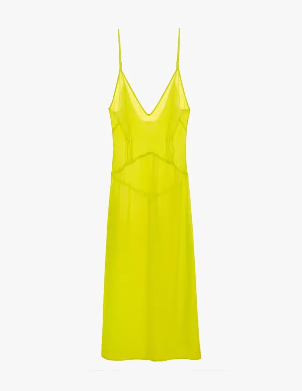 Araks Cadel Washed Silk Georgette Slip - Yellow