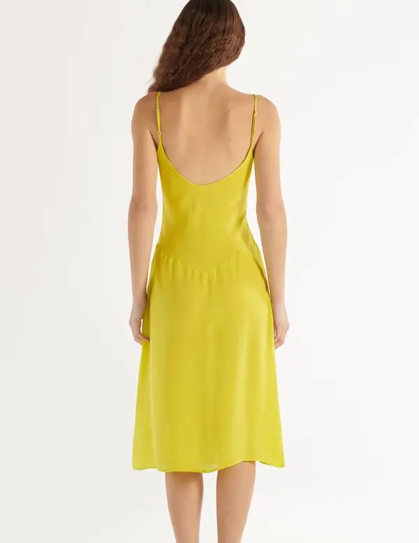 Araks Cadel Washed Silk Georgette Slip - Yellow