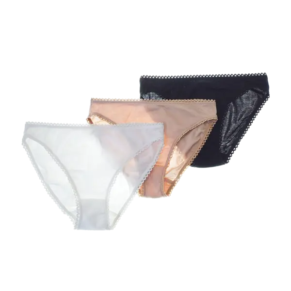 Araks Isabella Panty Set Of 3 In Black, White, Sand - Green/red/peach