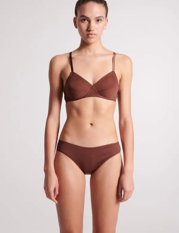 Araks Isabella Crochet-trim Panty - Brown