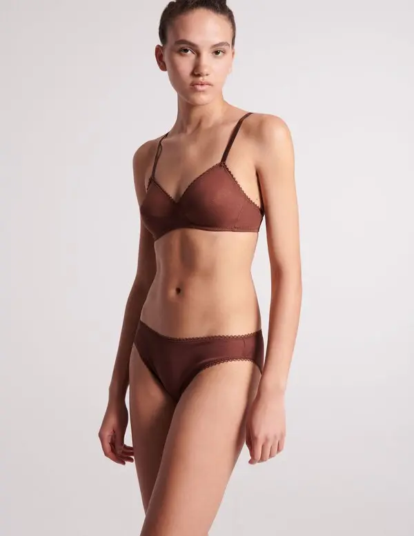 Araks Isabella Crochet-trim Panty - Brown