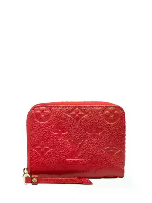 LOUIS VUITTON 2015 Monogram Empreinte Zippy Purse Coin Pouch - Red