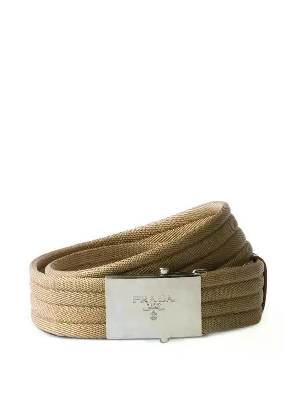 Prada Belt With Logo Detail - Neutrals