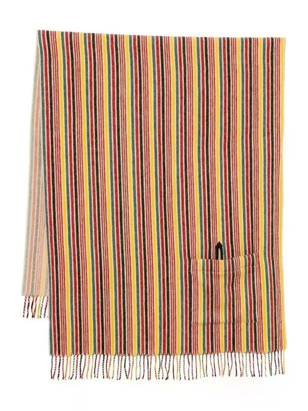 BODE Striped Merino Scarf - Yellow