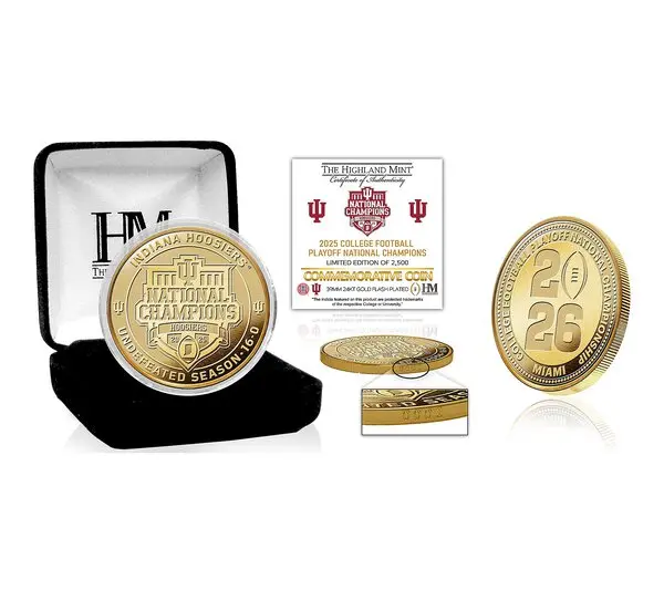 HIGHLAND MINT Indiana 2025-26 Cfp National Champions Gold Plate Coin - One-color