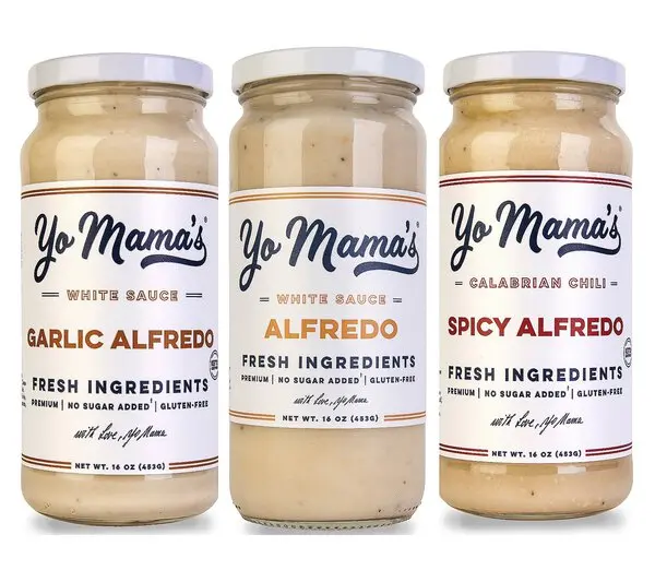 YO MAMA'S FOODS Yo Mama's 16oz Jars Of Alfredo Sauce - One-color