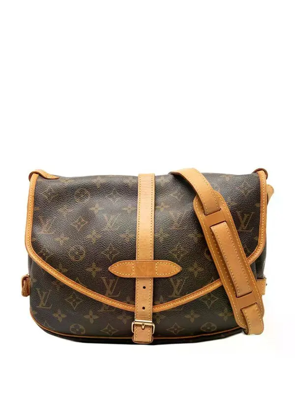 LOUIS VUITTON 2004 Monogram Saumur 30 Crossbody Bag - Brown